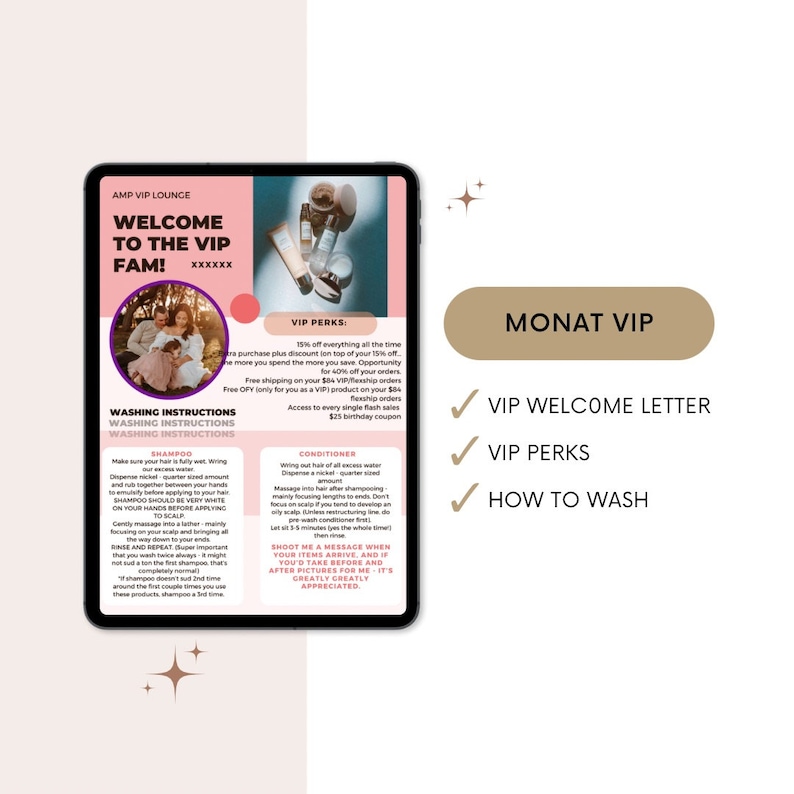 Monat VIP Welcome Letter Template | Digital Template | Monat Template ...