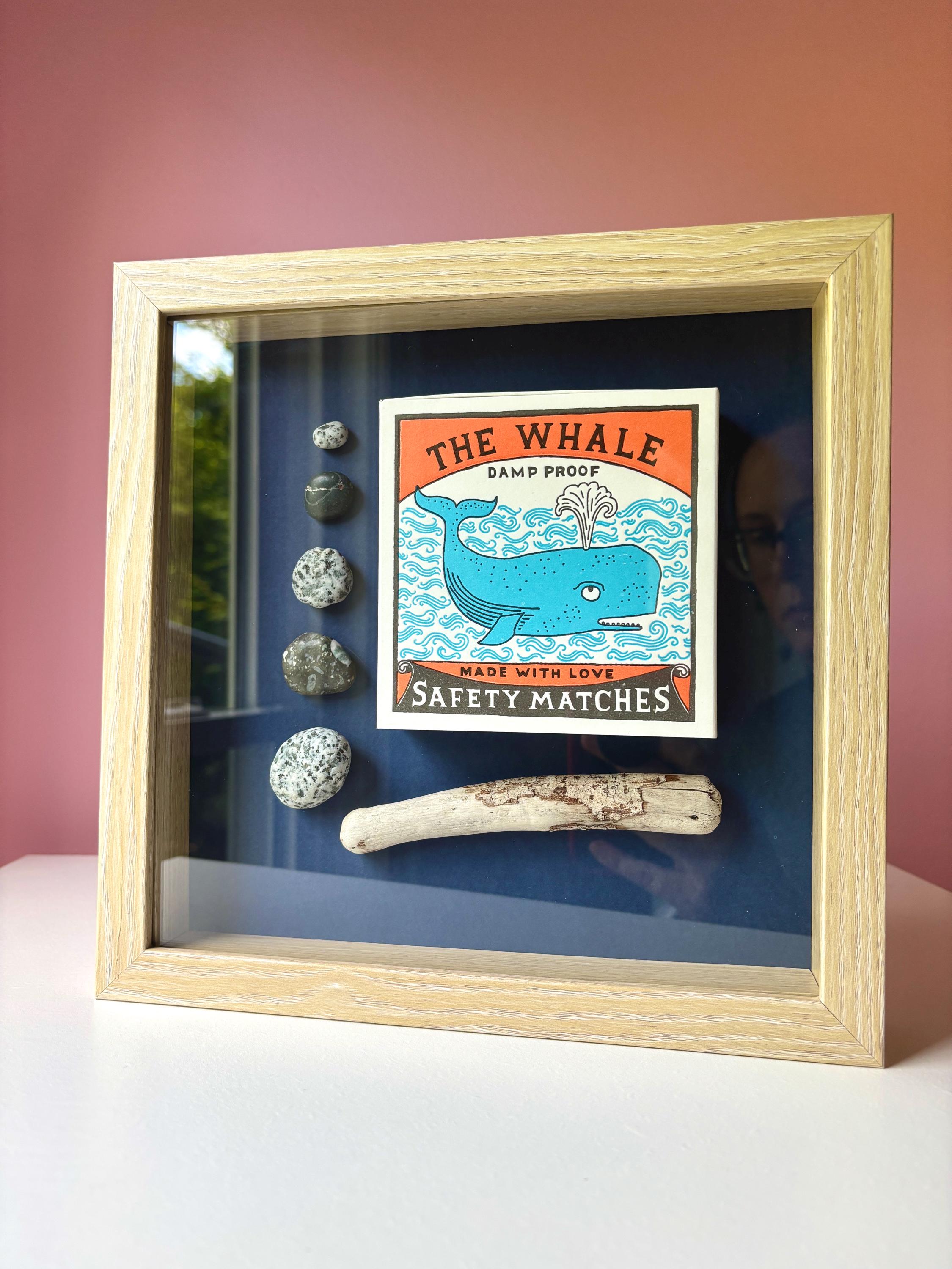 Whale Matchbox Shadow Box: Coastal Nautical Decor With Driftwood - Etsy