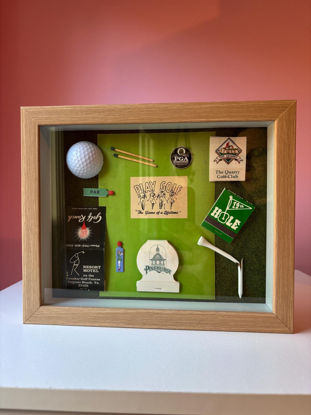 Get on the Green | Vintage Golf Shadowbox | Matchbook Art | 8x10” Frame ...