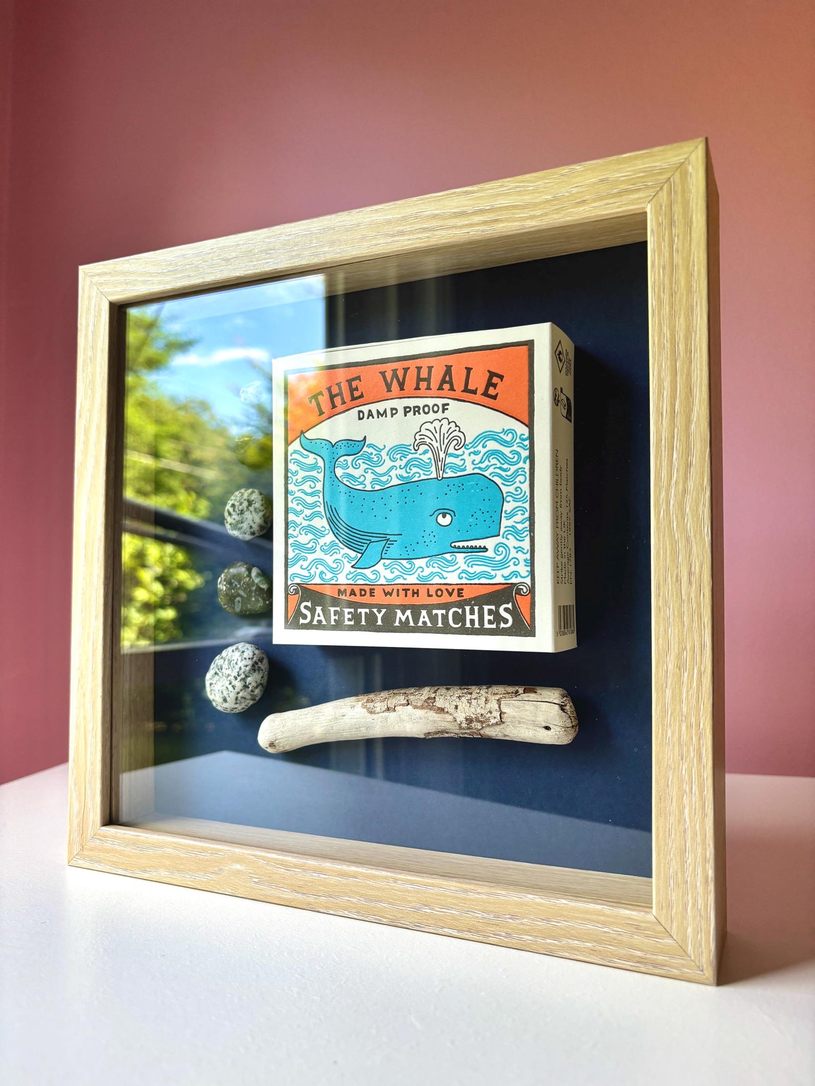 Whale Matchbox Shadow Box: Coastal Nautical Decor With Driftwood - Etsy