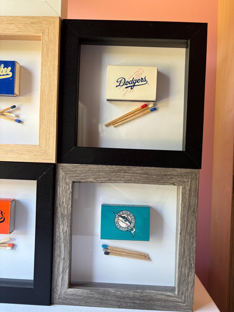 Vintage National Baseball Matchbook Art — 5x5” Shadowbox - Etsy