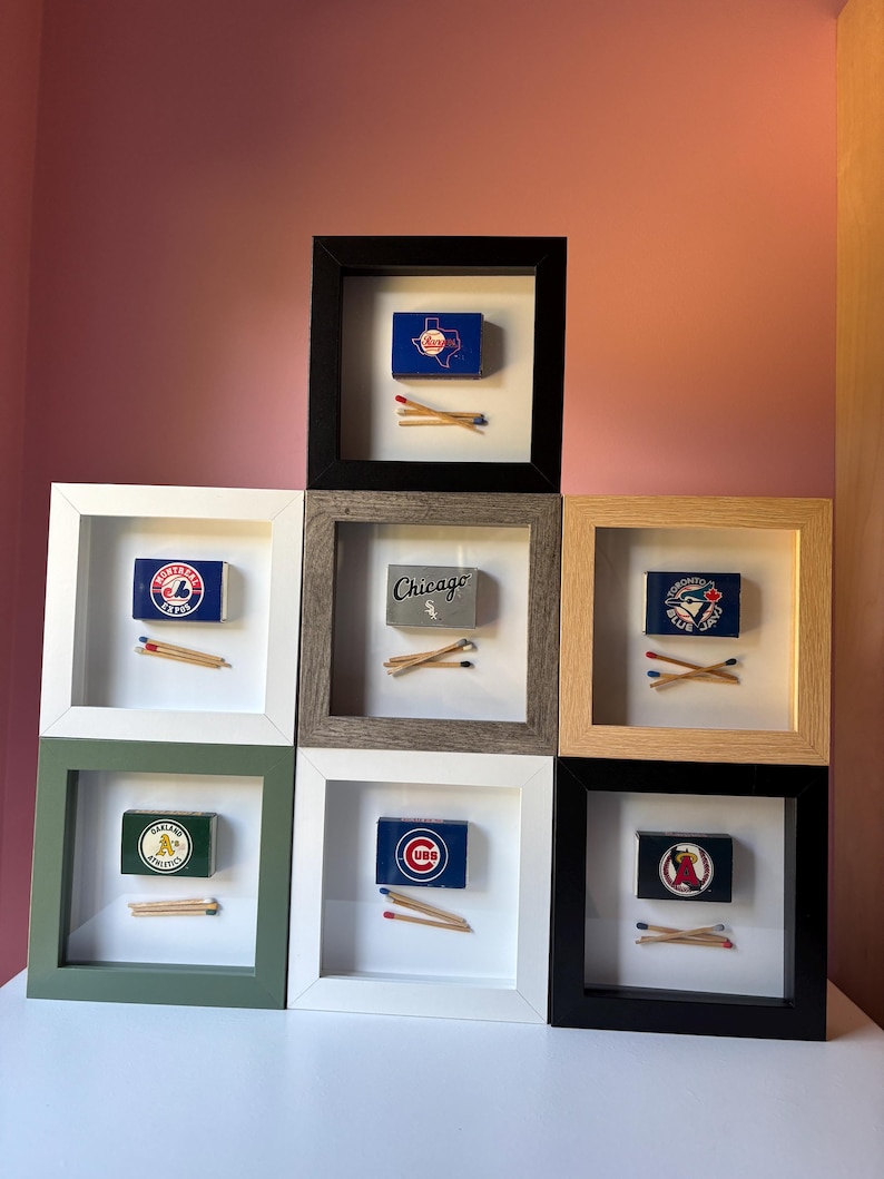 Vintage National Baseball Matchbook Art — 5x5” Shadowbox - Etsy
