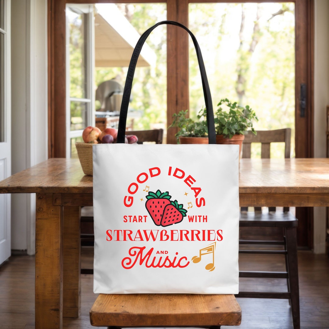 Strawberry Tote Bag, Strawberry Bag, Fruit Tote Bag, Cute Tote Bag ...