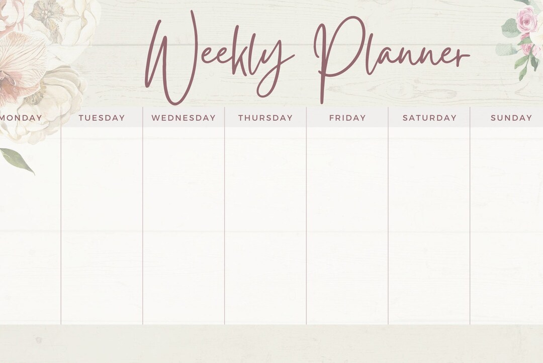 Weekly Planner digital Download - Etsy