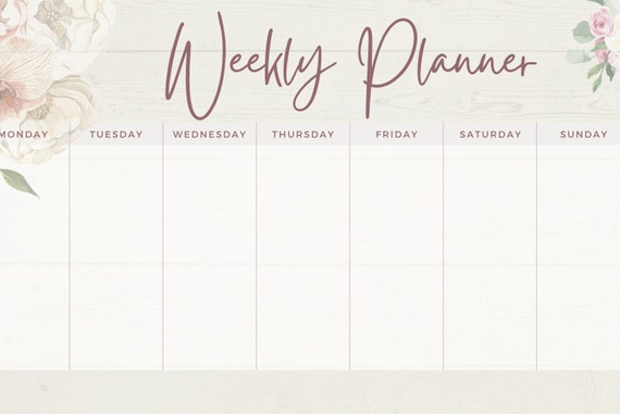 Weekly Planner digital Download - Etsy
