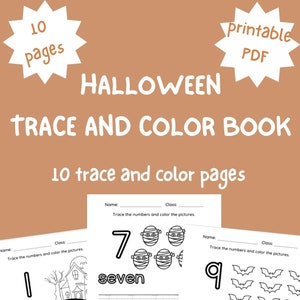 Halloween Bundle Number Coloring and Tracing Pages, Coloring for Kids ...