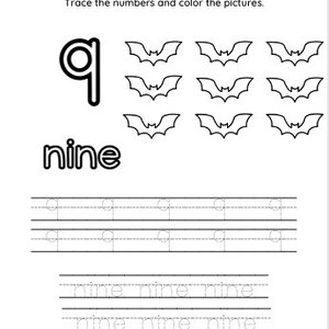 Halloween Bundle Number Coloring and Tracing Pages, Coloring for Kids ...