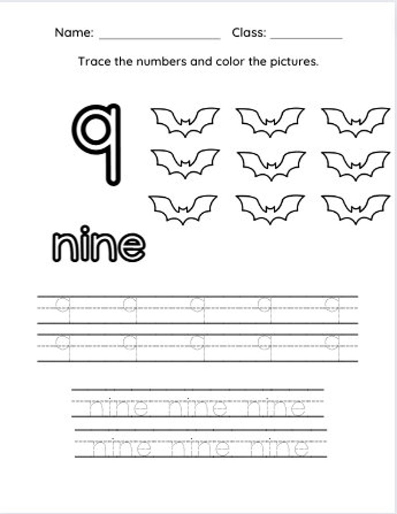 Halloween Bundle Number Coloring and Tracing Pages, Coloring for Kids ...