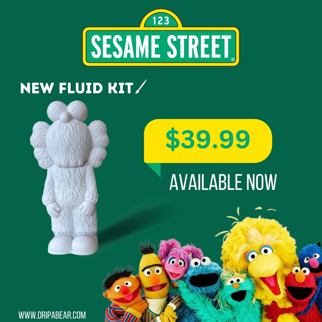 DIY Fluid Art Sesame Street Kit, Painting Kit, Art Paint Kits , Fluid Kit, Piggy Bank for Kids ...