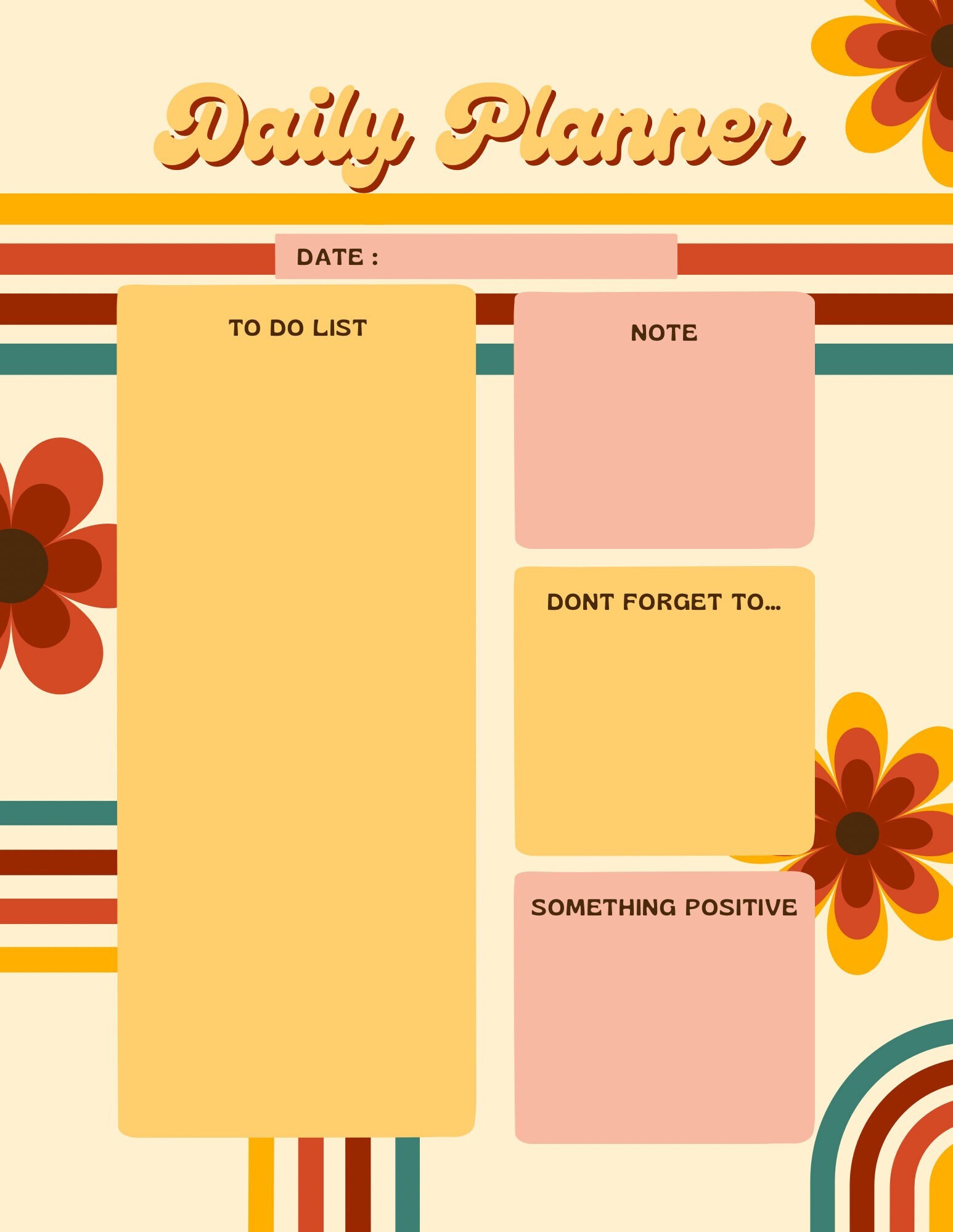 Groovy Daily Planner Digital Download Only - Etsy