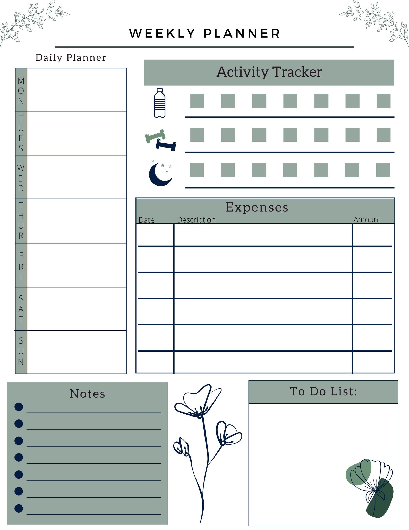 Weekly Planner - Etsy