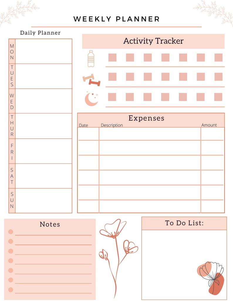 Weekly Planner - Etsy