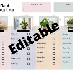 Watering Log for House Plants - Etsy