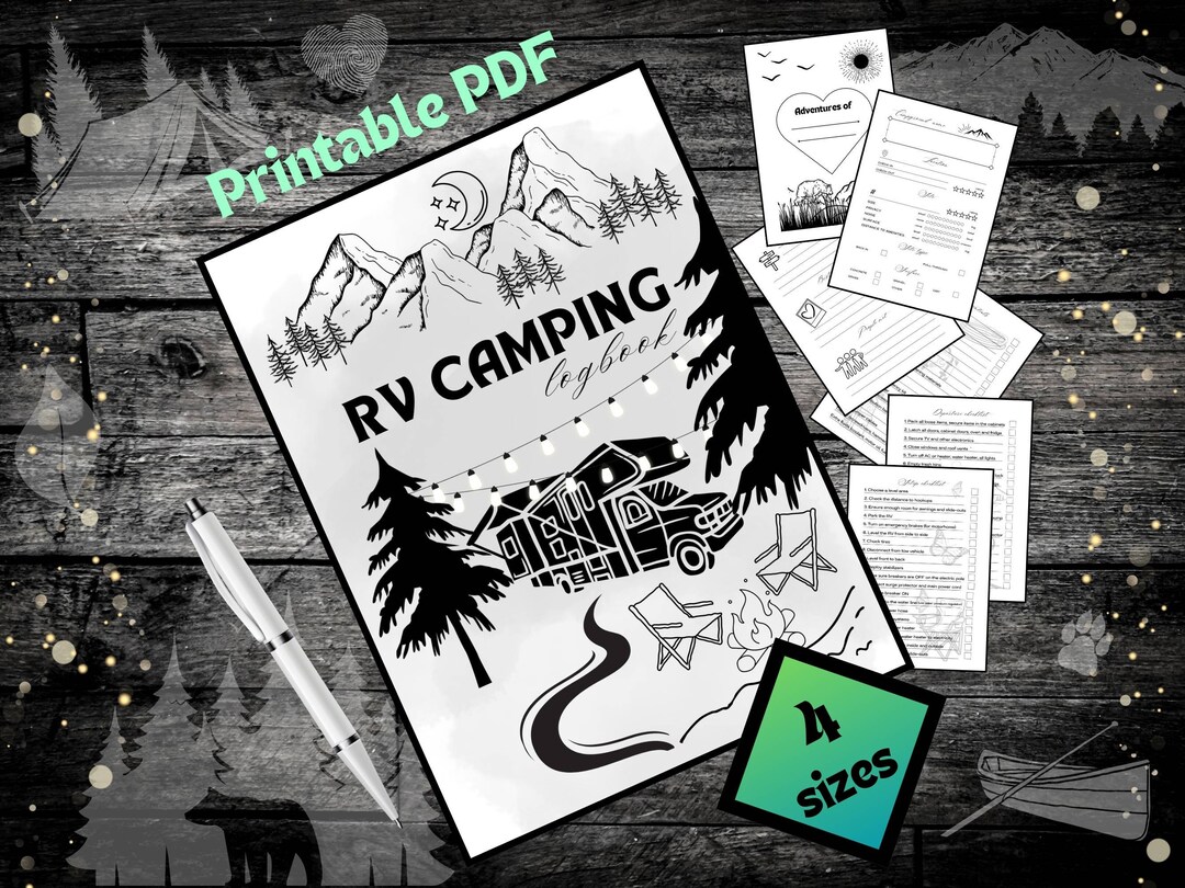 RV Camping Logbook Printable PDF Letter, A4, A5, Half Letter | 10 ...