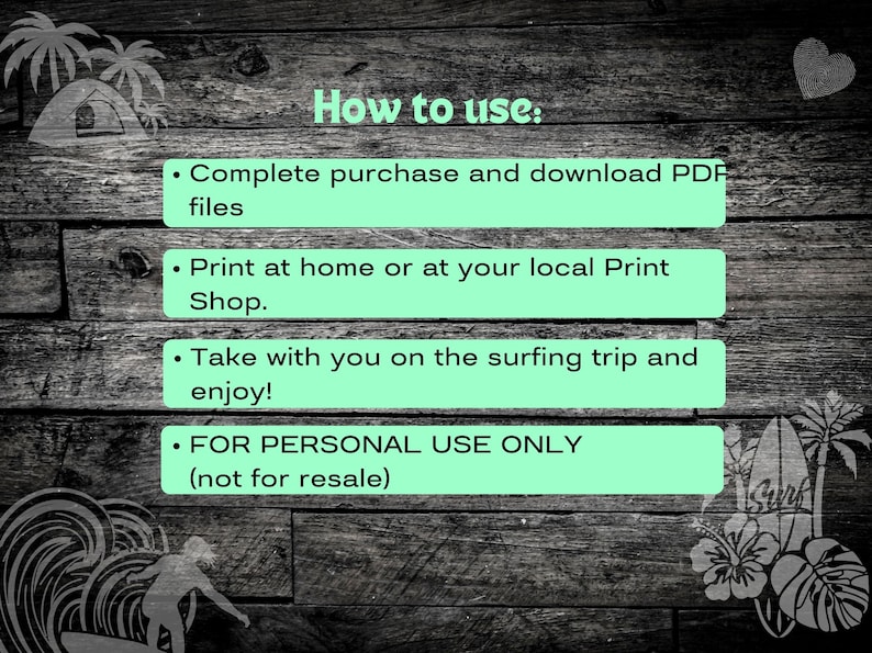 Printable Surfing Logbook & Performance Journal 121 Page for 60 Surf ...