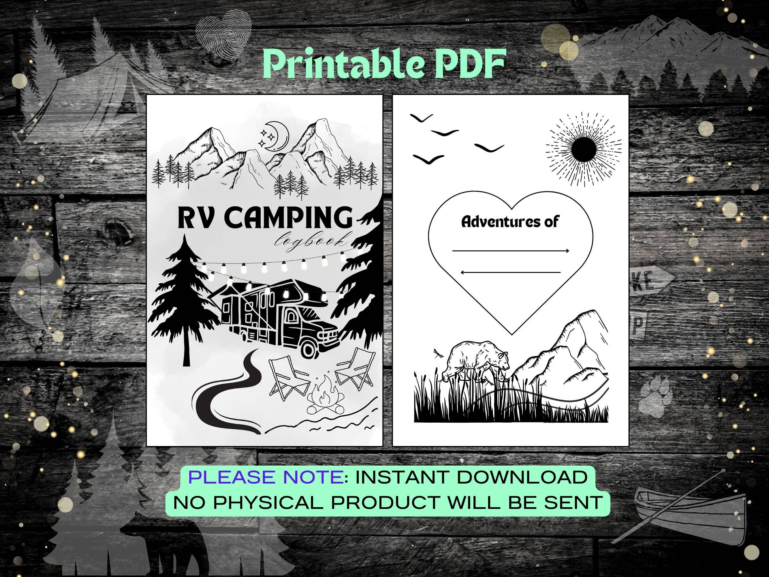 RV Camping Logbook Printable PDF Letter, A4, A5, Half Letter 10 Unique ...