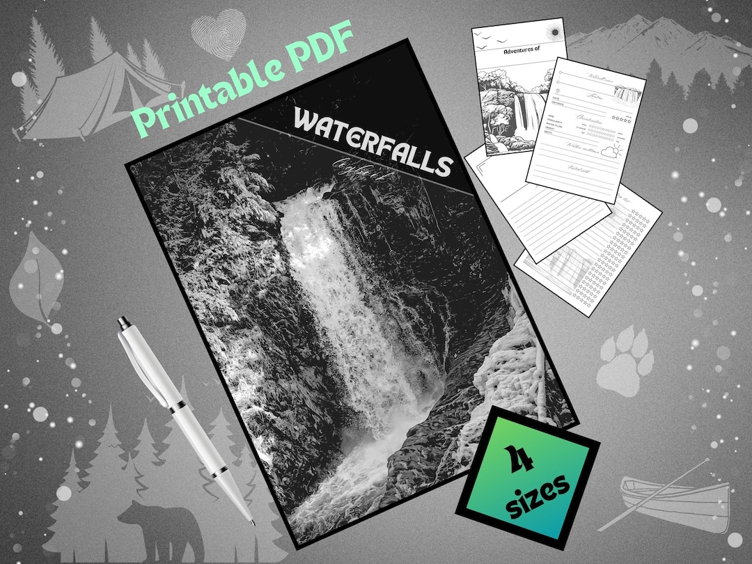 Printable Waterfalls Logbook 124 Pages for 60 Waterfalls + Cover Page ...
