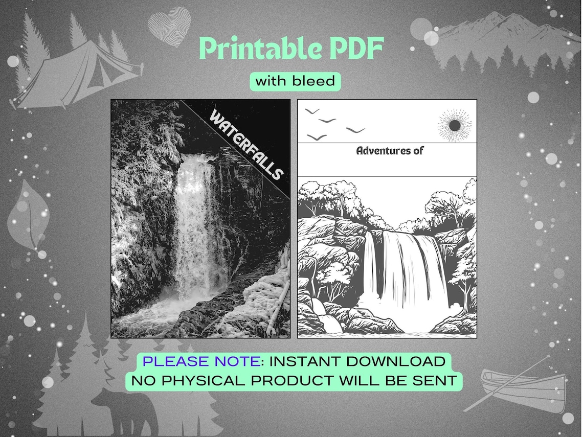 Printable Waterfalls Logbook 124 Pages for 60 Waterfalls + Cover Page ...