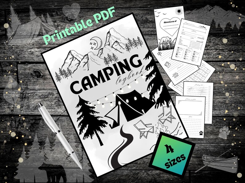 Printable Camping Logbook 134 Pages + Cover Page | Ready to Download ...