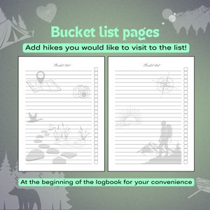 Printable Hiking Logbook & Adventures Journal 105 Pages for 50 Hikes ...