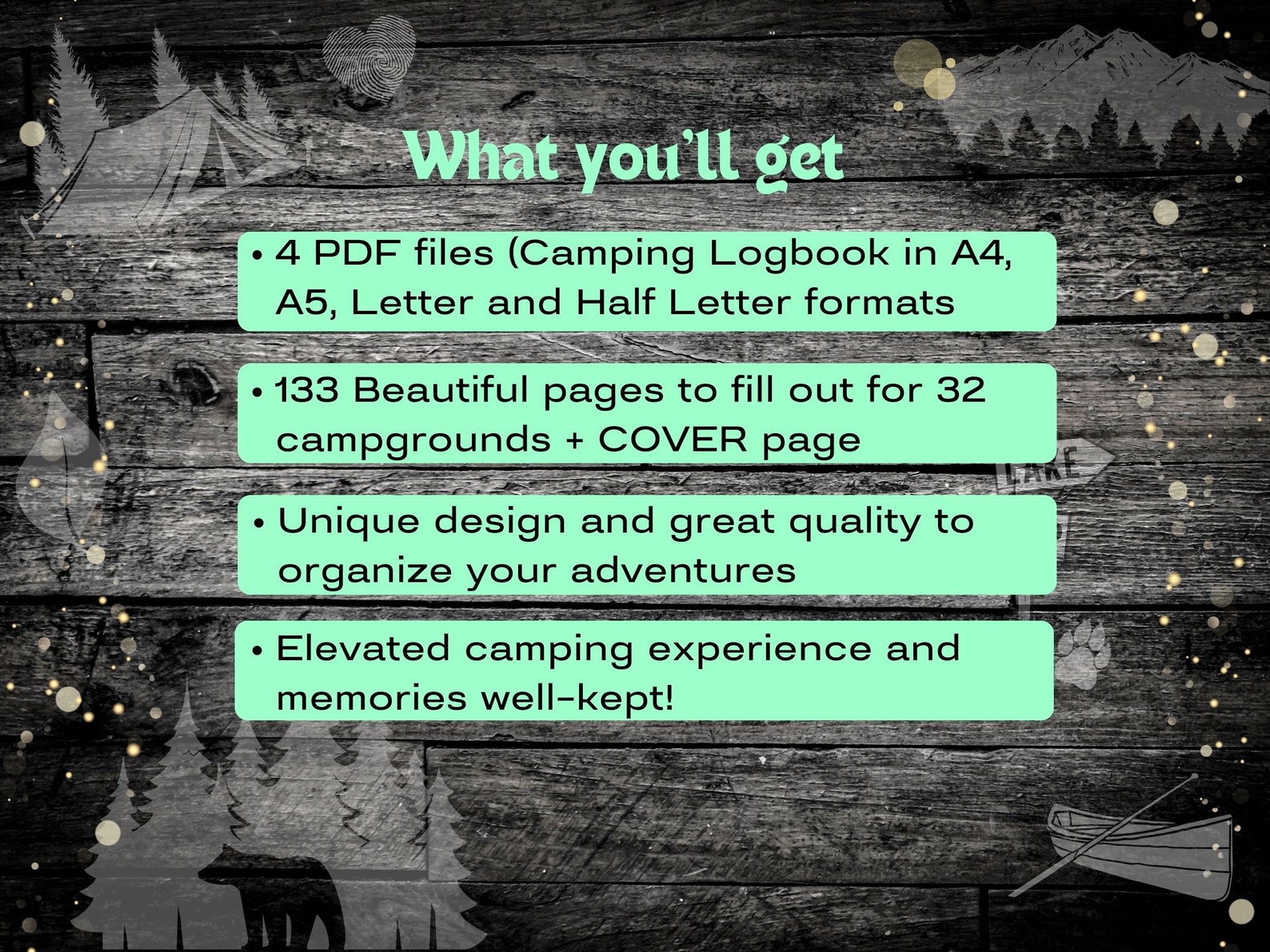 Printable Camping Logbook 134 Pages + Cover Page | Ready to Download ...