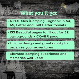 Printable Camping Logbook 134 Pages + Cover Page | Ready to Download ...