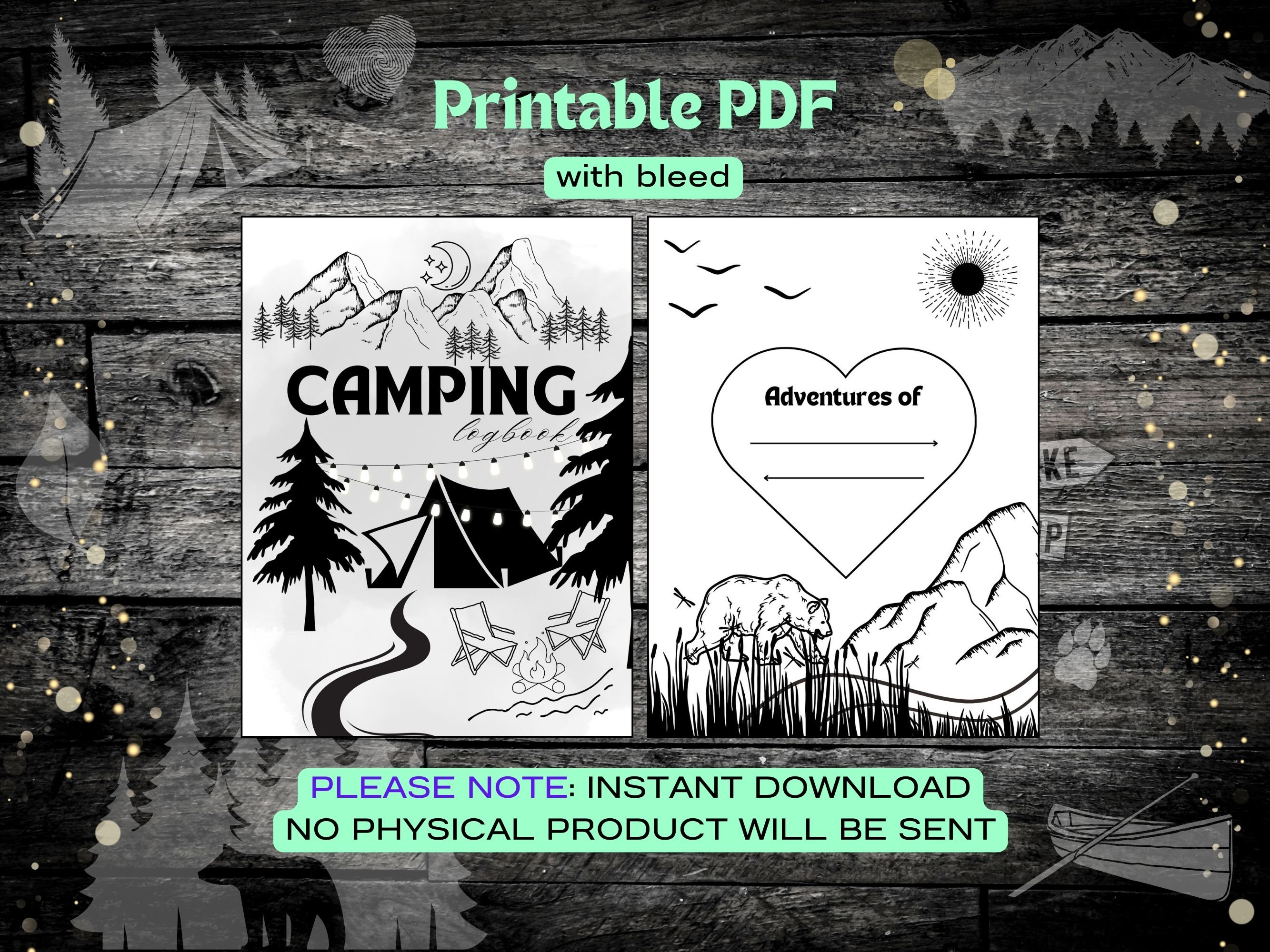 Printable Camping Logbook 134 Pages + Cover Page | Ready to Download ...