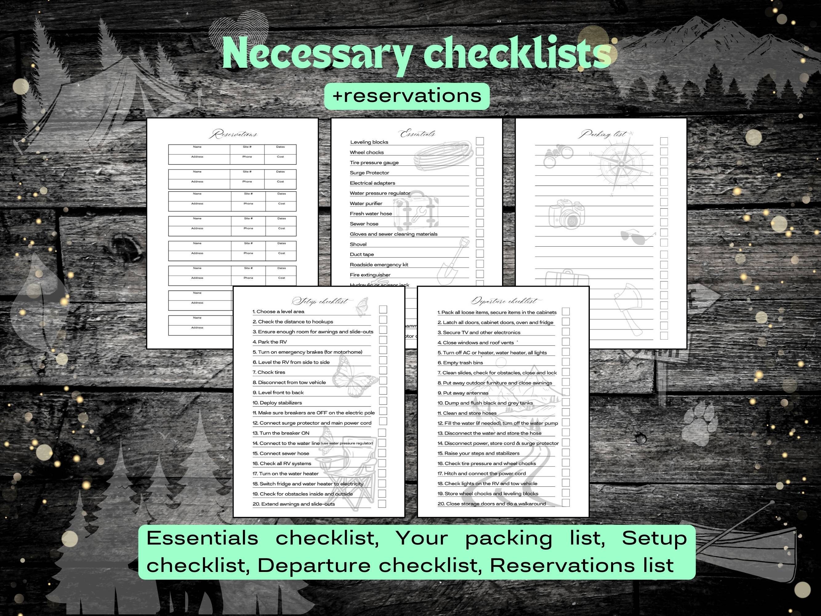 RV Camping Logbook Printable PDF Letter, A4, A5, Half Letter 10 Unique ...