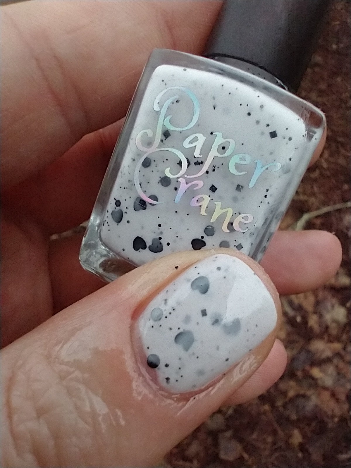 Pongo and Perdy White Crelly With Black Glitter Polish - Etsy