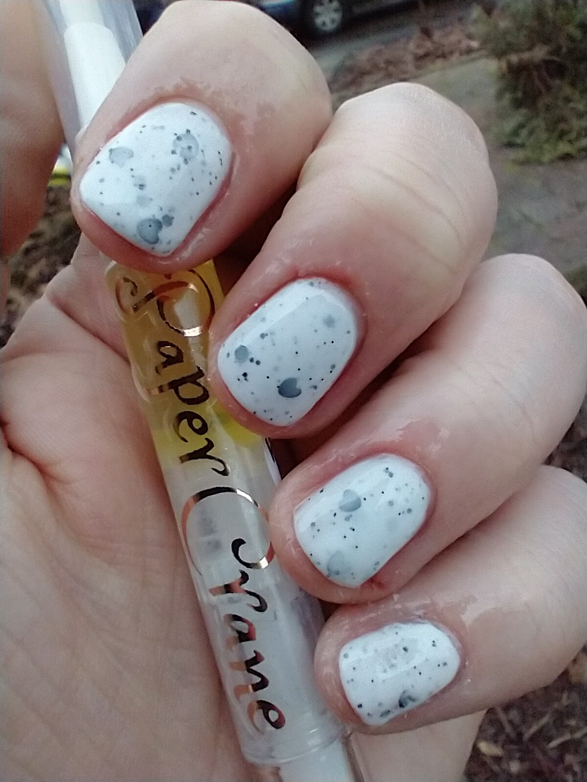 Pongo and Perdy White Crelly With Black Glitter Polish - Etsy