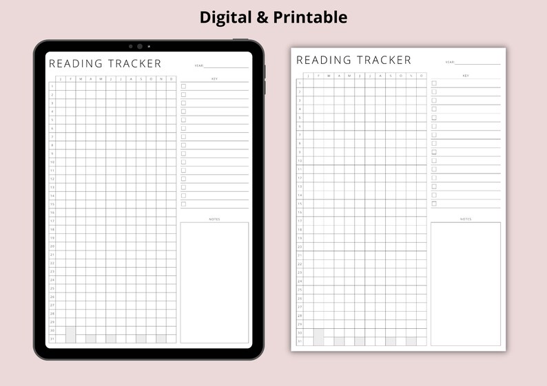 Reading Tracker, Book Progress Log, Annual Reading Challenge, Yearly ...