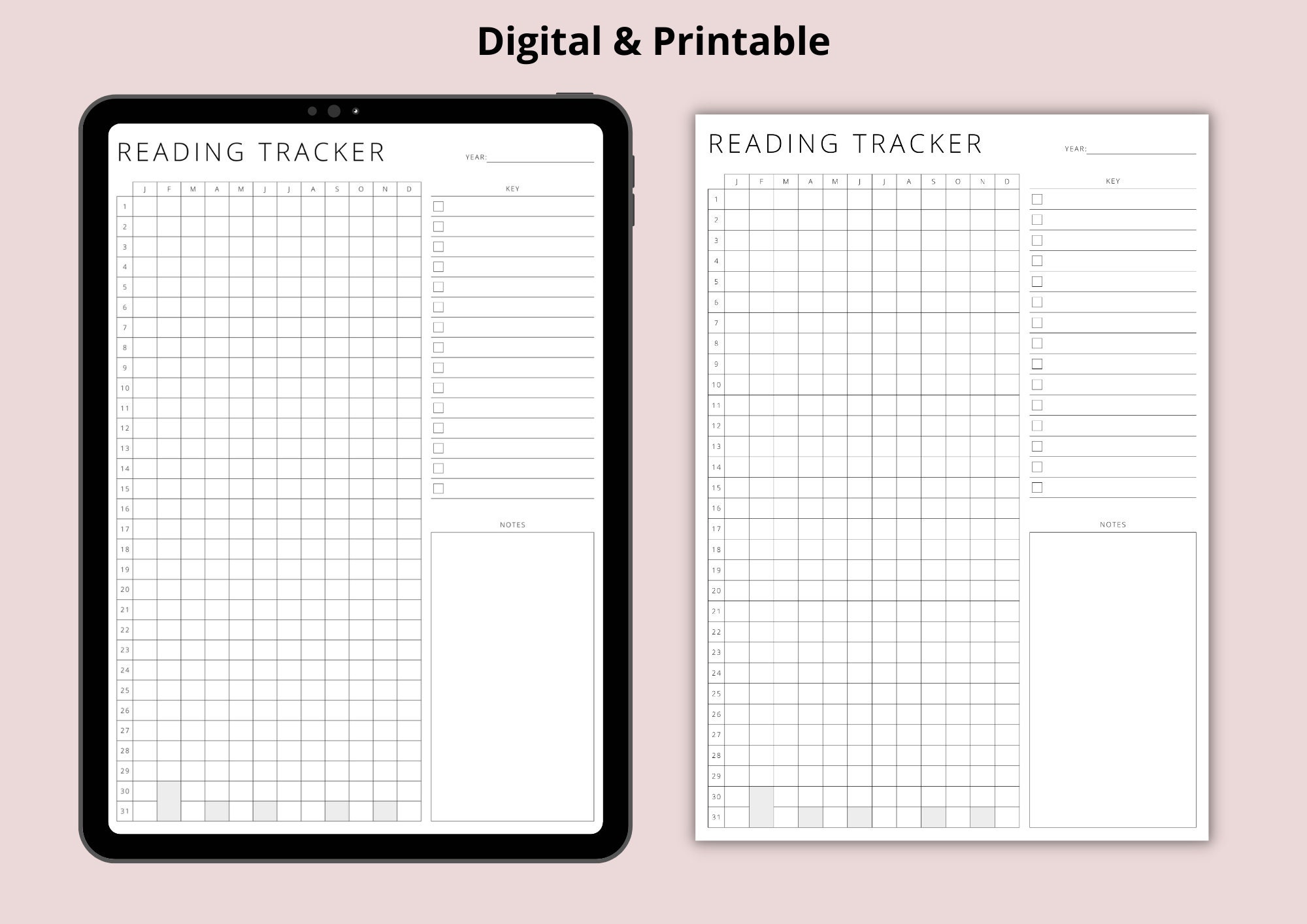 Reading Tracker, Book Progress Log, Annual Reading Challenge, Yearly ...
