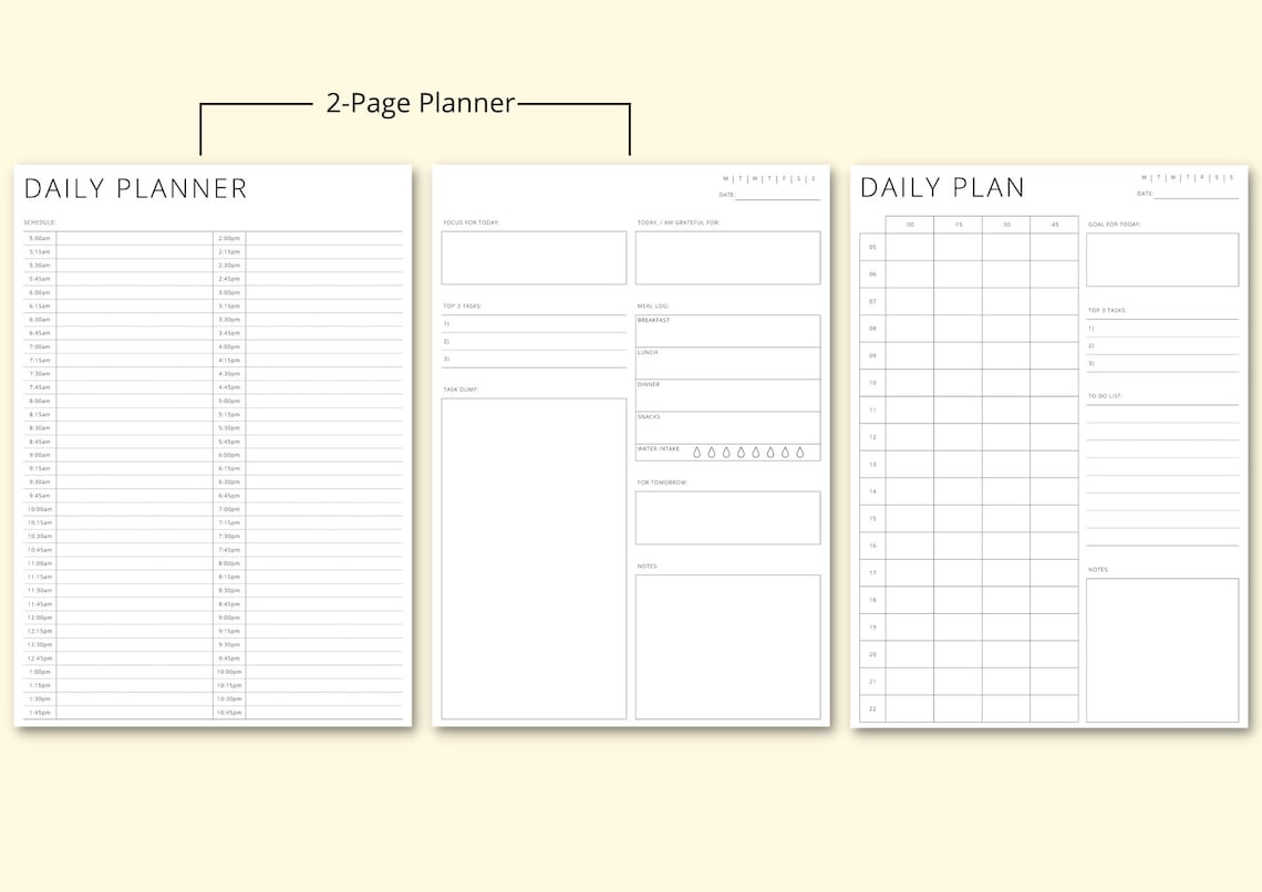 15 Minute Planner, Daily & Weekly Time Blocking Pdfs, Schedule ...