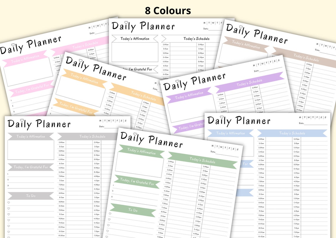 15 Minute Planner, Daily Planner, Time Blocking PDF, Daily Schedule ...