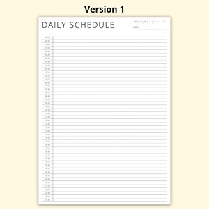 24 Hour Daily Planner, 30 Minute Intervals, Hourly Time Blocking PDF ...
