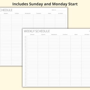 Weekly Time Block Planner, 7 Day Timetable Sheet, 30 Minute Interval ...