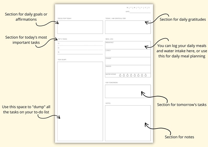 15 Minute Daily Planner Printable, Time Blocking Template, Day on 2 ...
