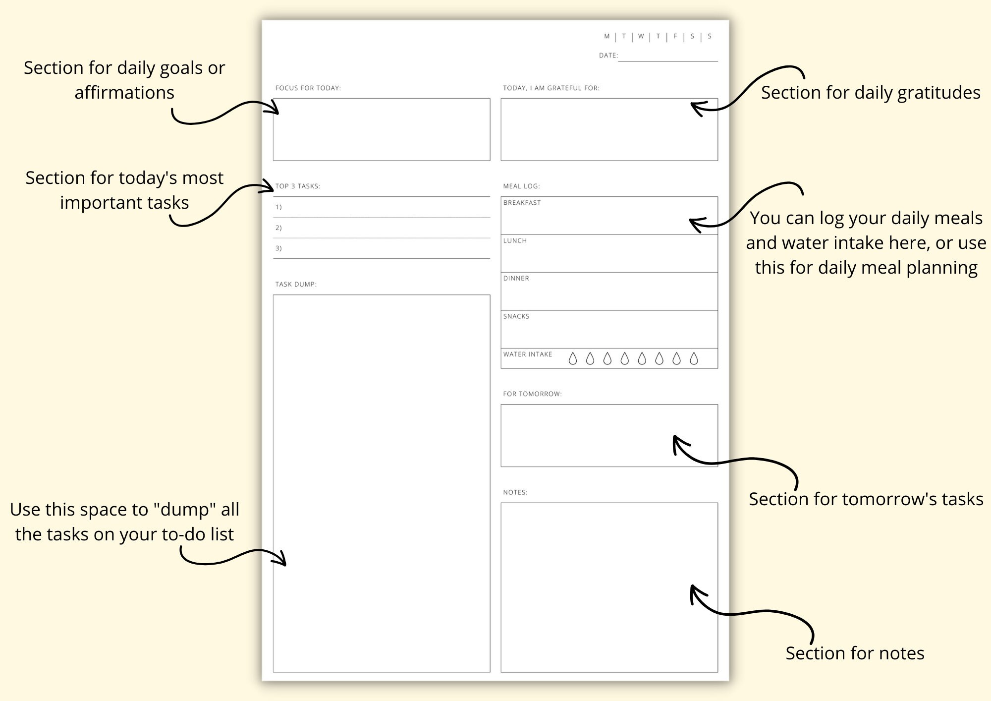 15 Minute Daily Planner Printable, Time Blocking Template, Day on 2 ...