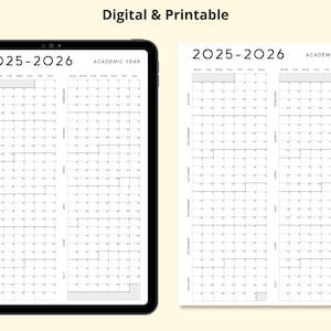 2025-2026 Academic Planner, Year at a Glance, Academic Year, 12 Month ...