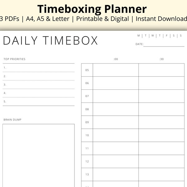 Timebox Calendar - Etsy