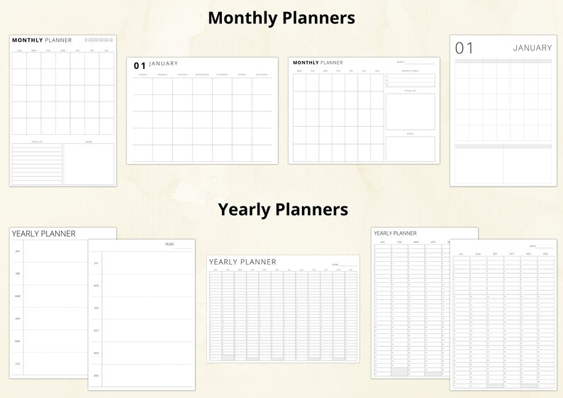 Planner Bundle - Daily Weekly Monthly Yearly Planners, to Do Lists ...