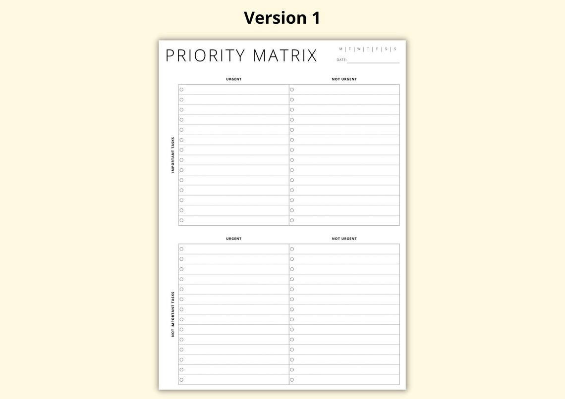 Priority Matrix, Decision Matrix, Eisenhower Matrix, Tasks Management ...
