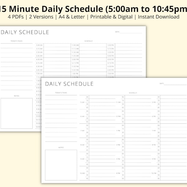 Daily Planner Printable - Etsy