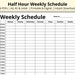 24 Hour Weekly Schedule, Week at a Glance, Weekly Time Blocking Planner ...