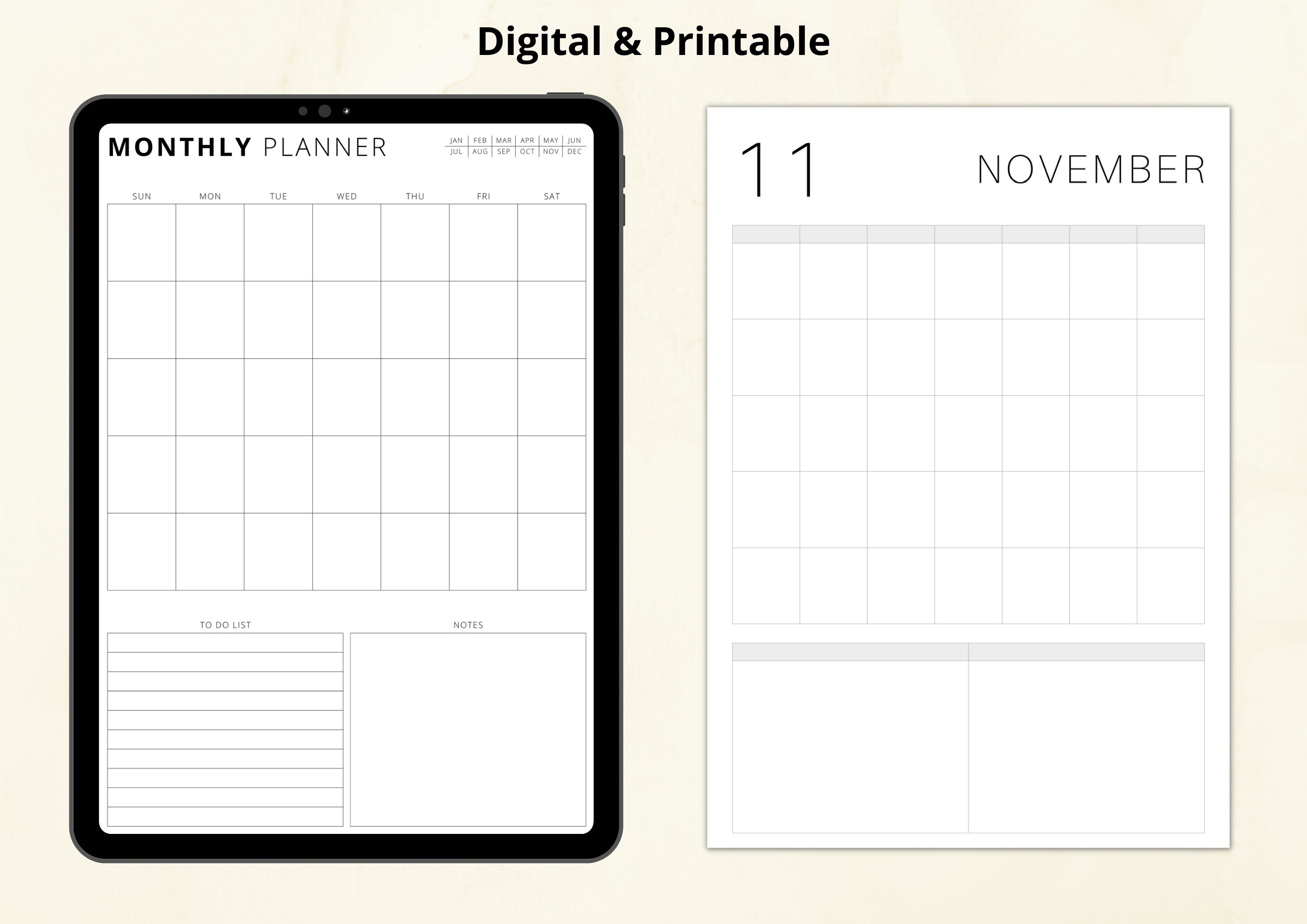 Monthly Planner Bundle Monthly Calendar Templates, Monthly Overview ...