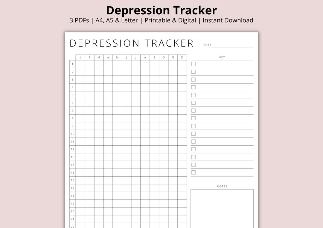 Depression Tracker, Mental Health Tracker, Year in Pixels, Daily Mood ...