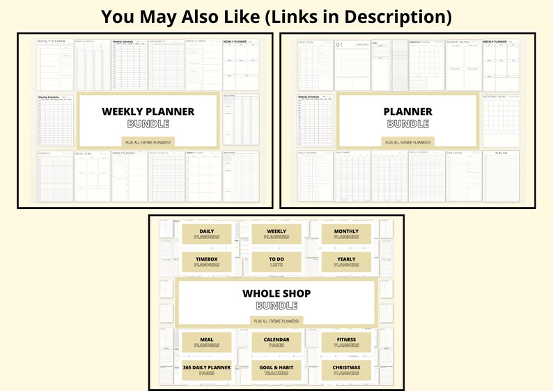 5 Day Weekly Planner, 24 Hour Schedule, 30 Minute Increments, Time ...