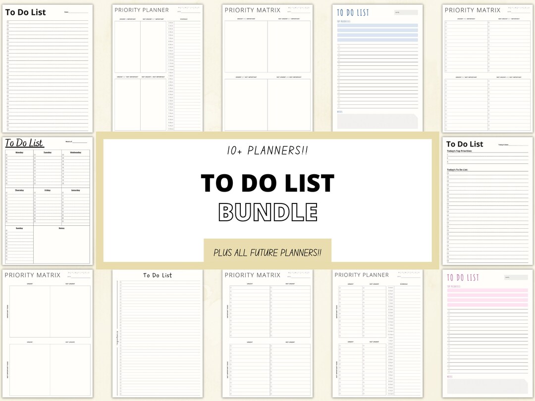 To Do List Bundle - Daily & Weekly to Do Lists, Task Management ...