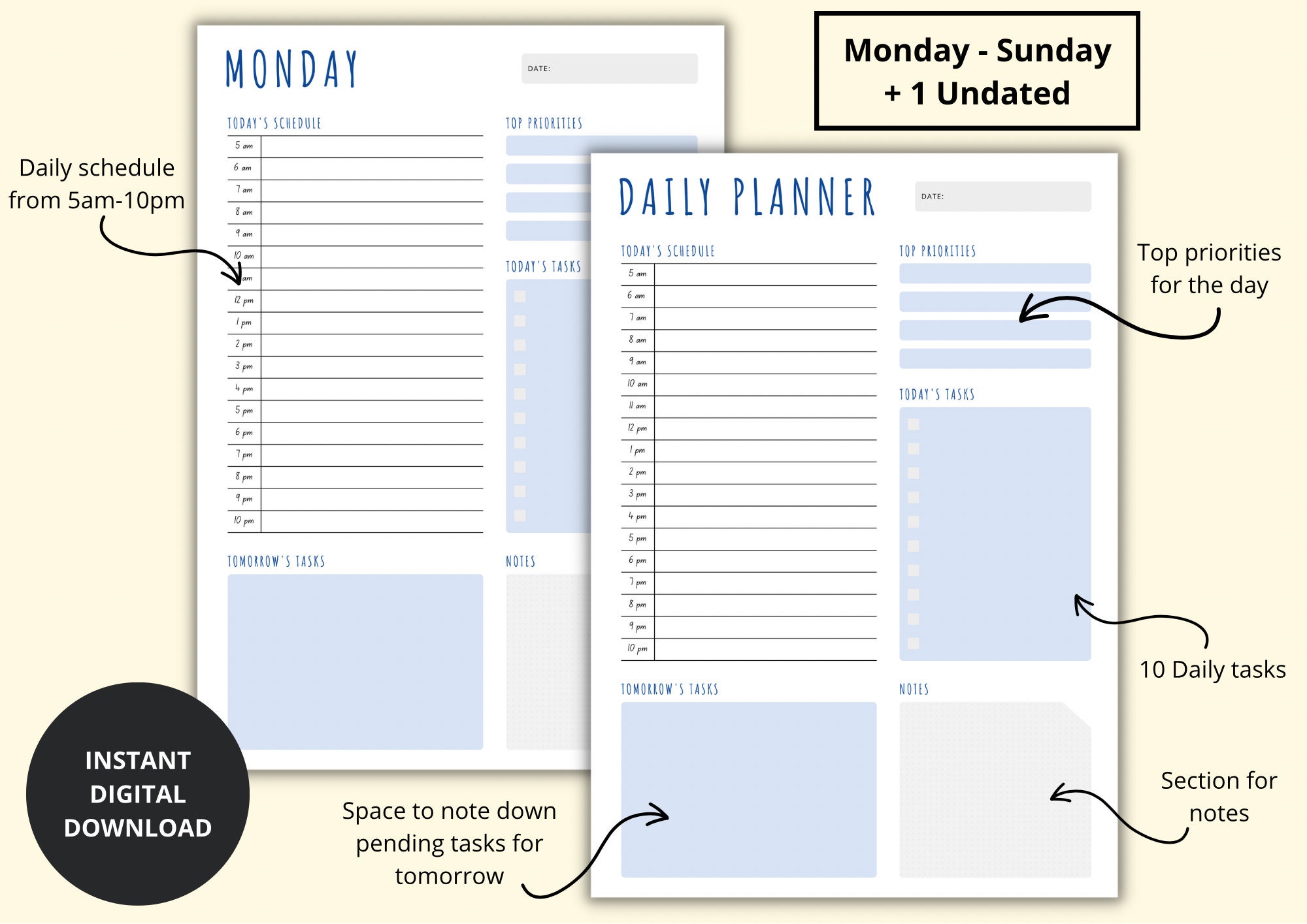 Planner Bundle - Daily Weekly Monthly and Yearly Planners, to Do Lists ...