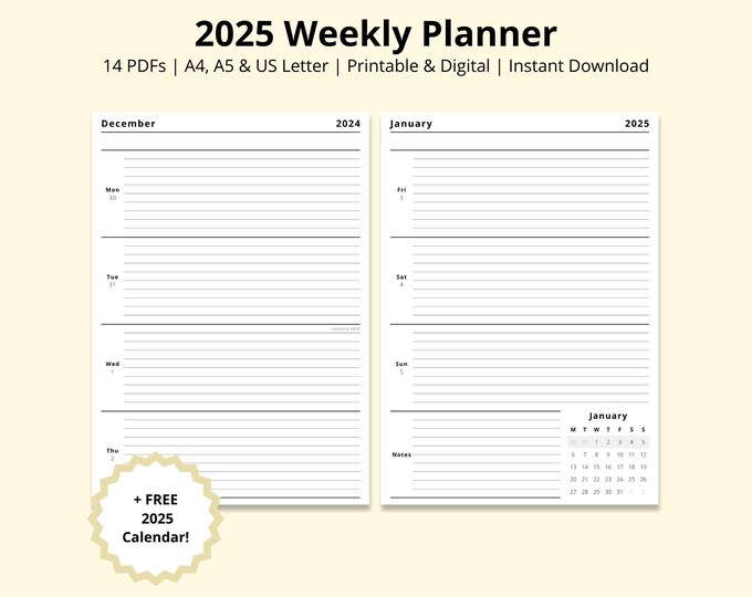 2025 Daily Planner, Blank 2025 Diary, 2025 Calendar, Dated Annual ...